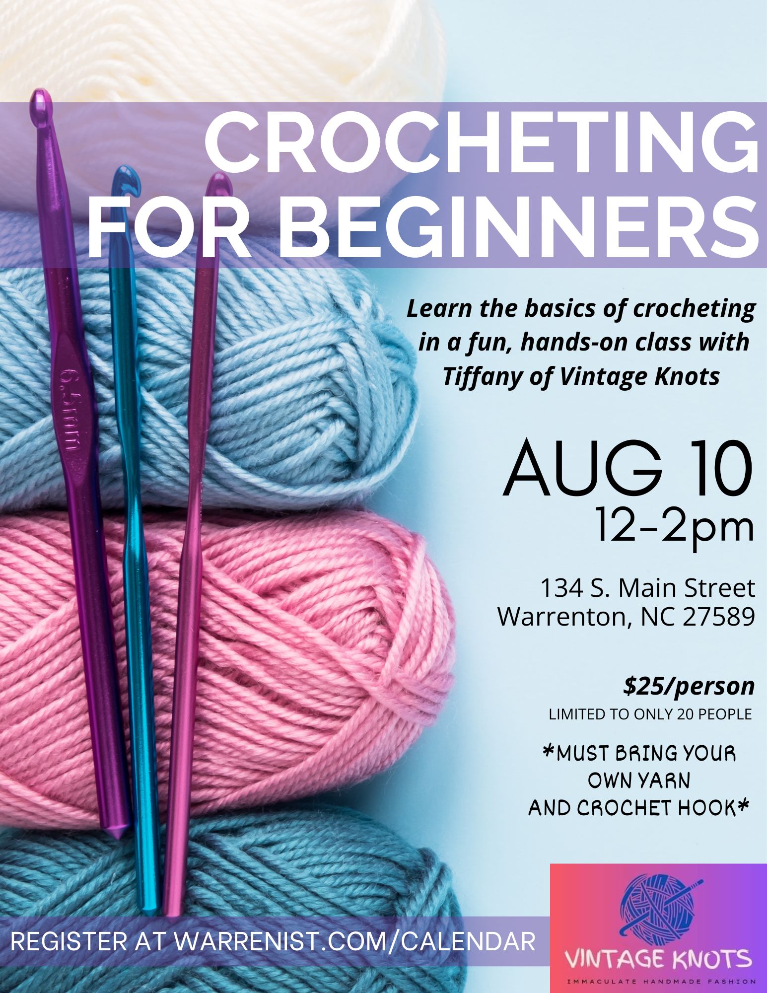 Crocheting For Beginners with Tiffany - The Warrenist